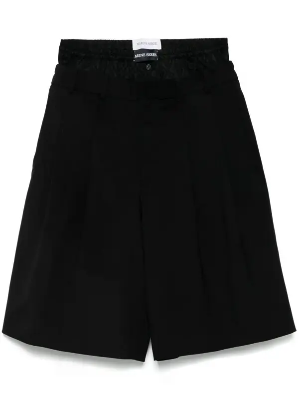 MARINE SERRE Twill Shorts - Black