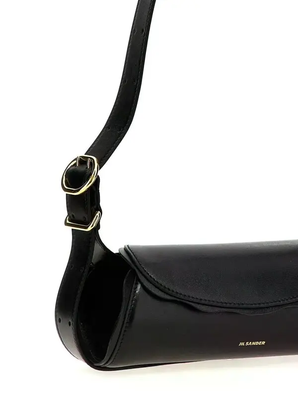 JIL SANDER Cannolo Shoulder Bag - Black