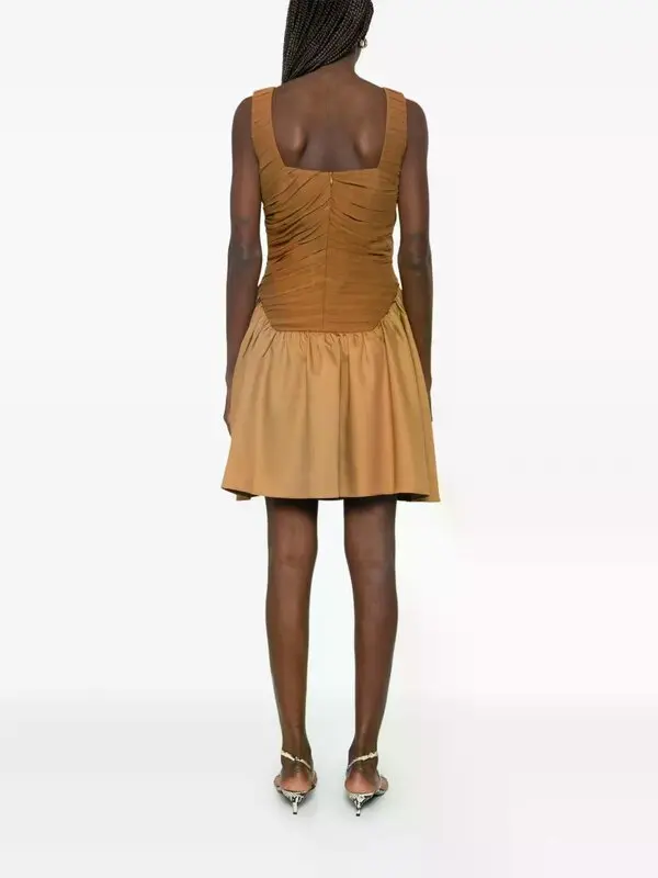 ABADIA Kaya Mini Dress - Brown