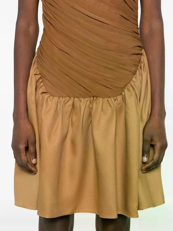 ABADIA Kaya Mini Dress - Brown