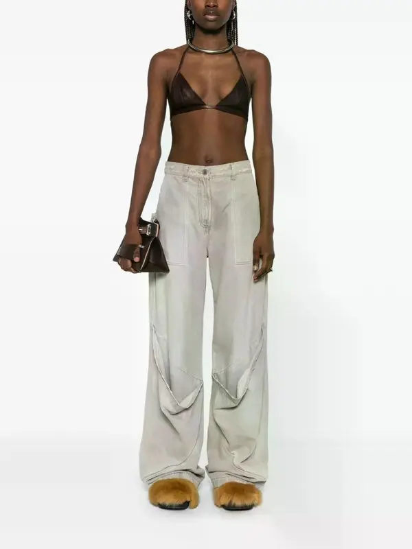 Rick Owens Leather Bra Top - Brown
