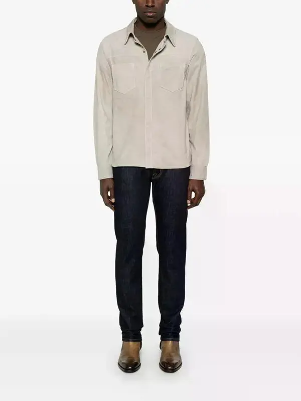 GIORGIO BRATO Suede Shirt - Grey
