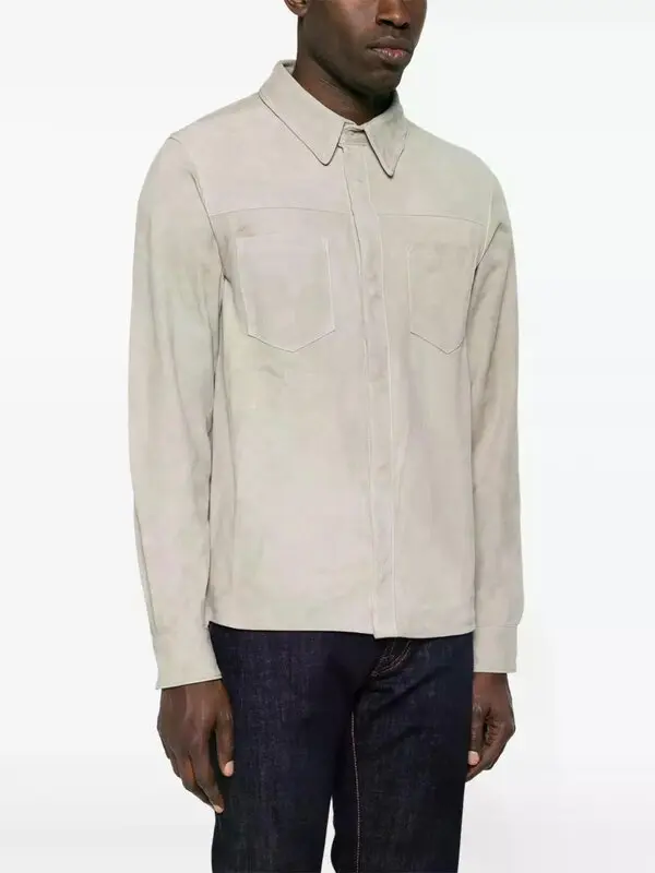GIORGIO BRATO Suede Shirt - Grey