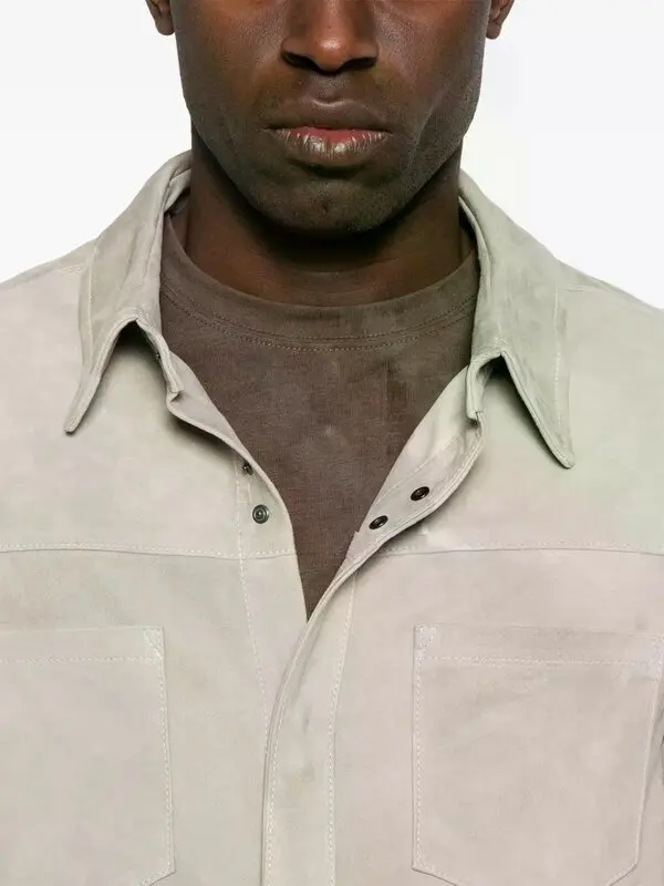 GIORGIO BRATO Suede Shirt - Grey