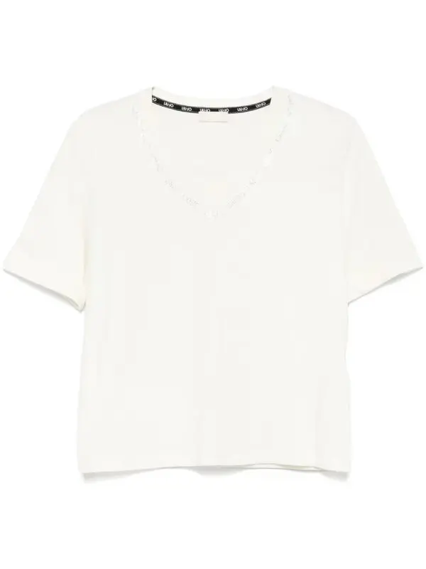 Liu Jo Crystal-logo T-shirt