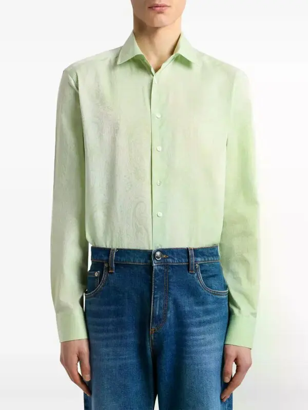 Etro Jacquard Cotton Shirt - Green