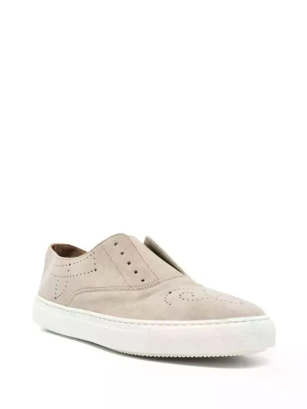 Fratelli Rossetti Perforated Suede Loafers - Grey