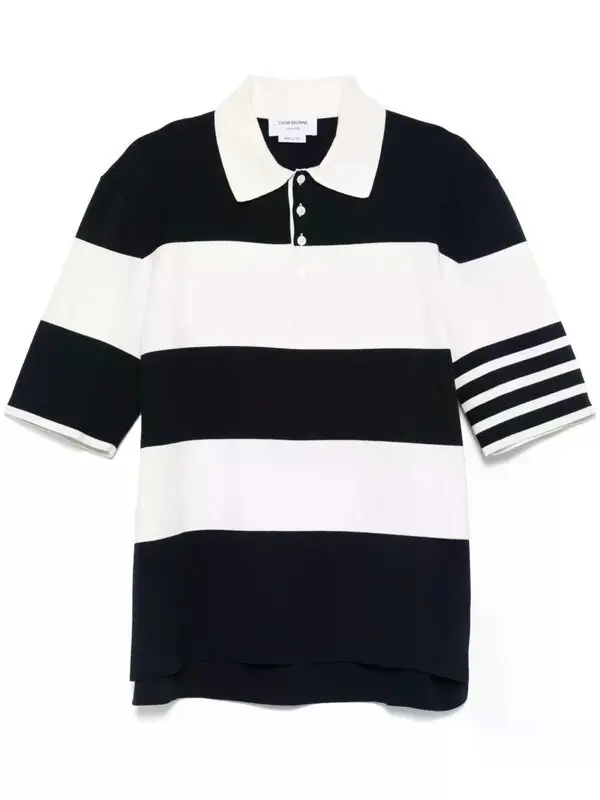 Thom Browne Striped Polo Shirt - White