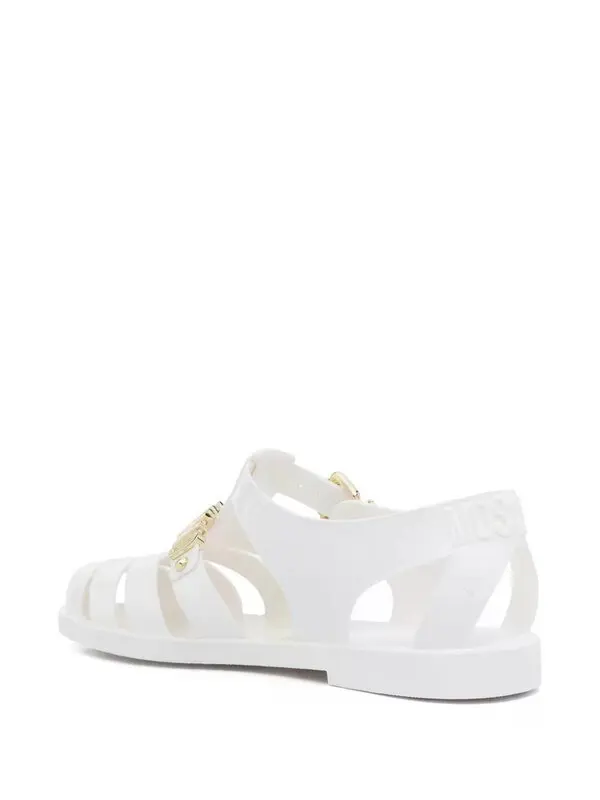 Moschino Lettering Sandals - White