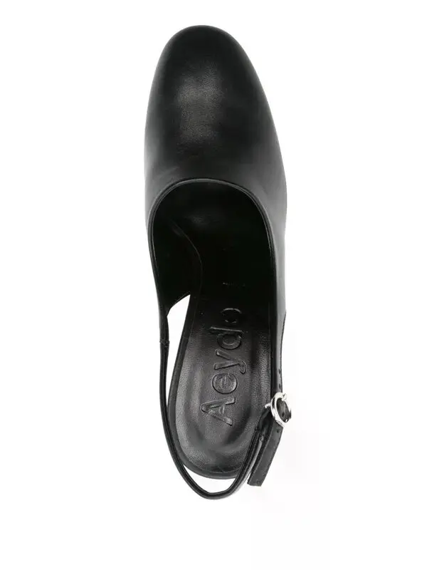 AeydĒ 75mm Leather Slingback Pumps