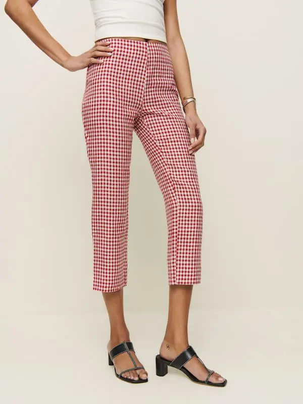 REFORMATION Petra Linen Pedal Pusher Pant