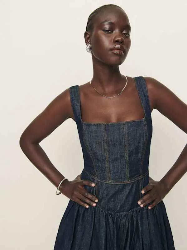 REFORMATION Delia Denim Mini Dress