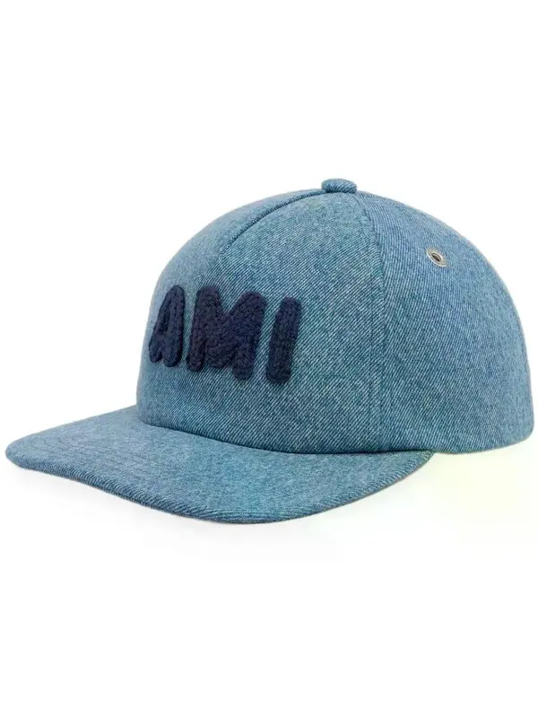 Ami Logo Patch Trucker Cap - Blue