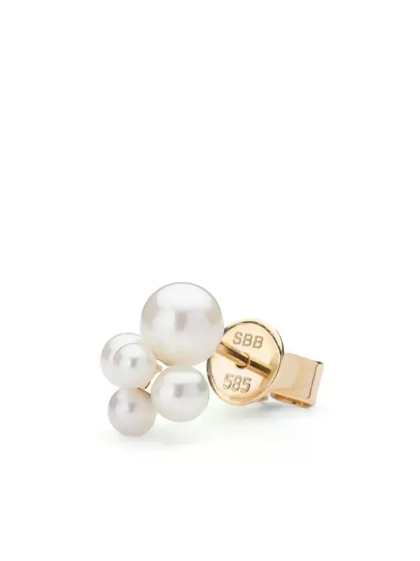 Sophie Bille Brahe 18kt Yellow Thyra Pearl Single Stud Earring - Gold
