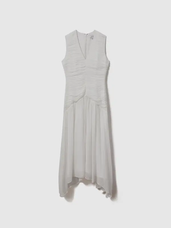 REISS Saffy Ruched Bodycon Midi Dress