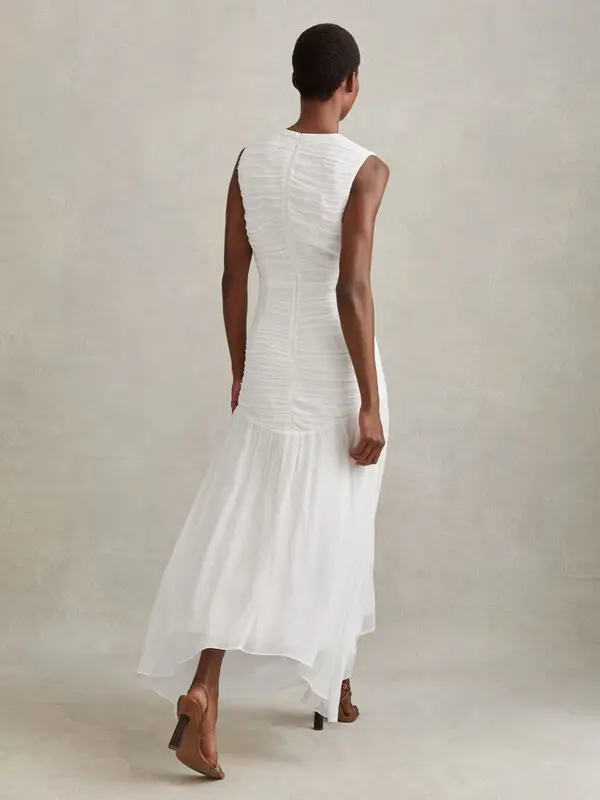 REISS Saffy Ruched Bodycon Midi Dress