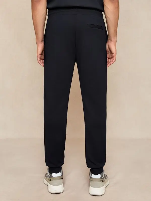 REISS Premier Premium Interlock-jersey Joggers - Navy Blue