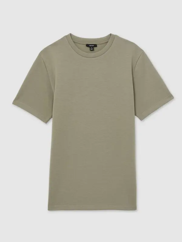 REISS Interlock Jersey Crew-neck T-shirt - Sage