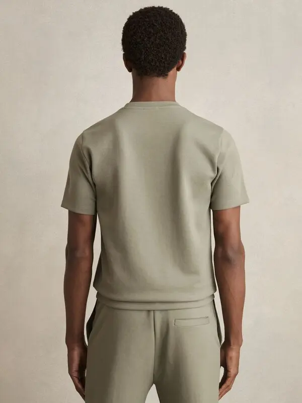 REISS Interlock Jersey Crew-neck T-shirt - Sage