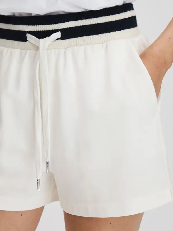 REISS Lexi Striped Drawstring Waistband Shorts
