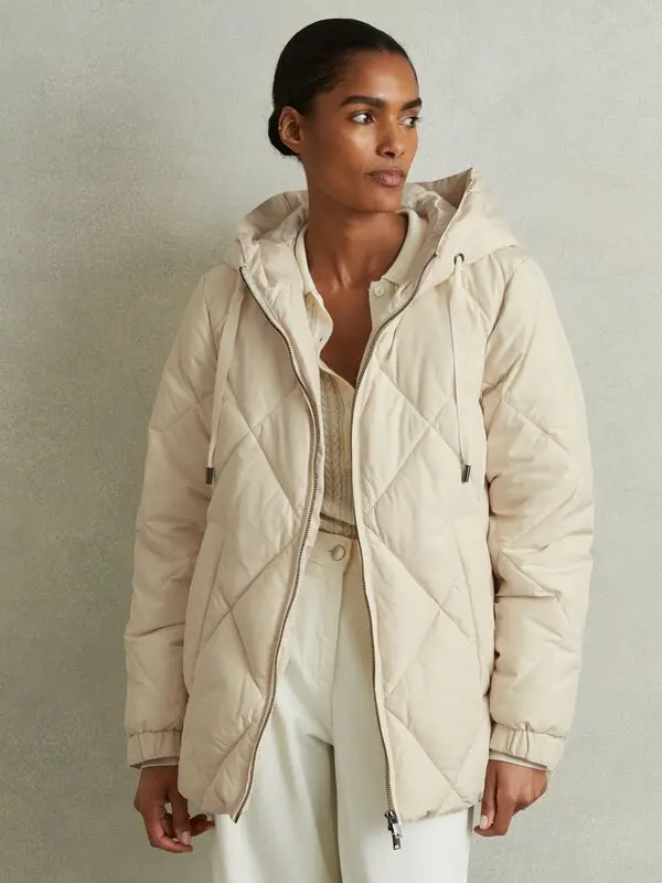 REISS Thea Quilted Puffer Coat