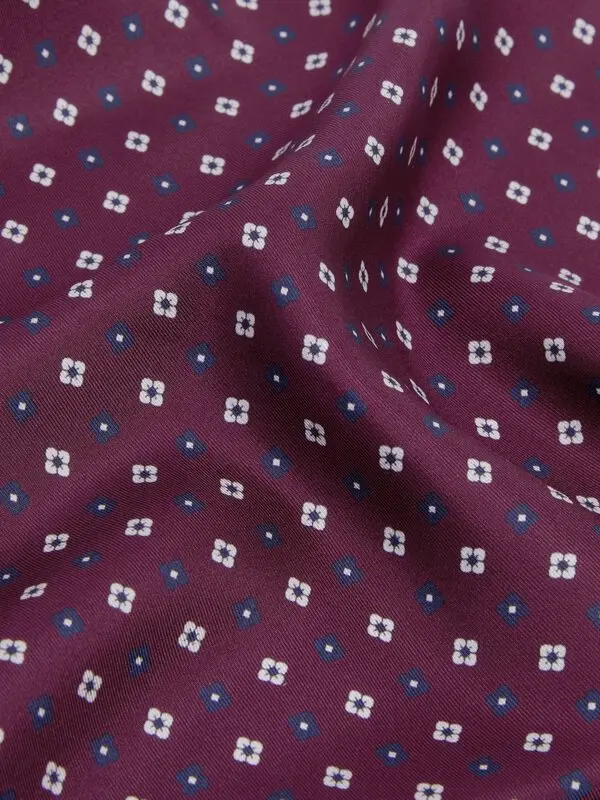REISS Perugiabordeaux Cassiano Silk Paisley Print Pocket Square