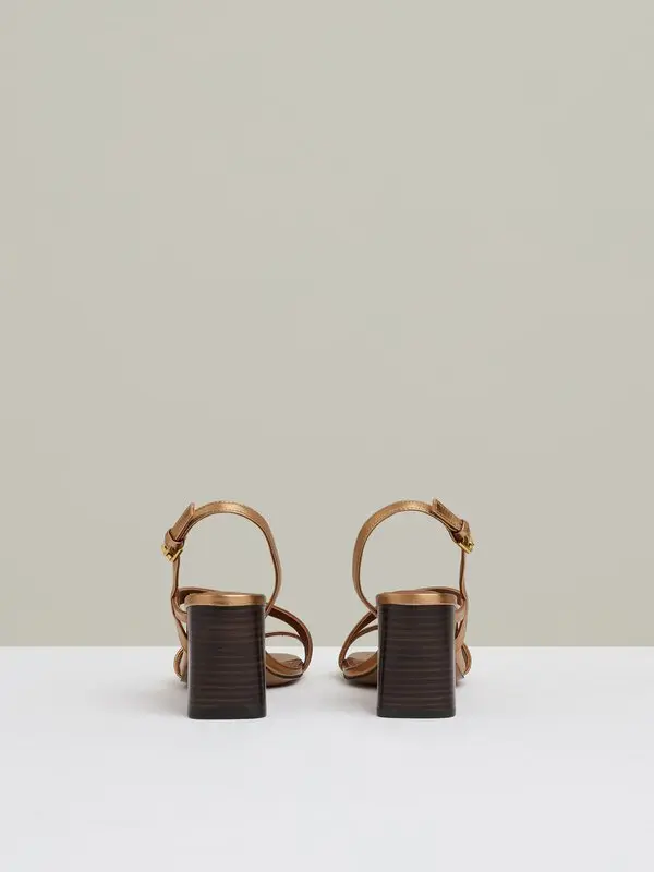 REISS Alice Strappy Leather Heeled Sandals