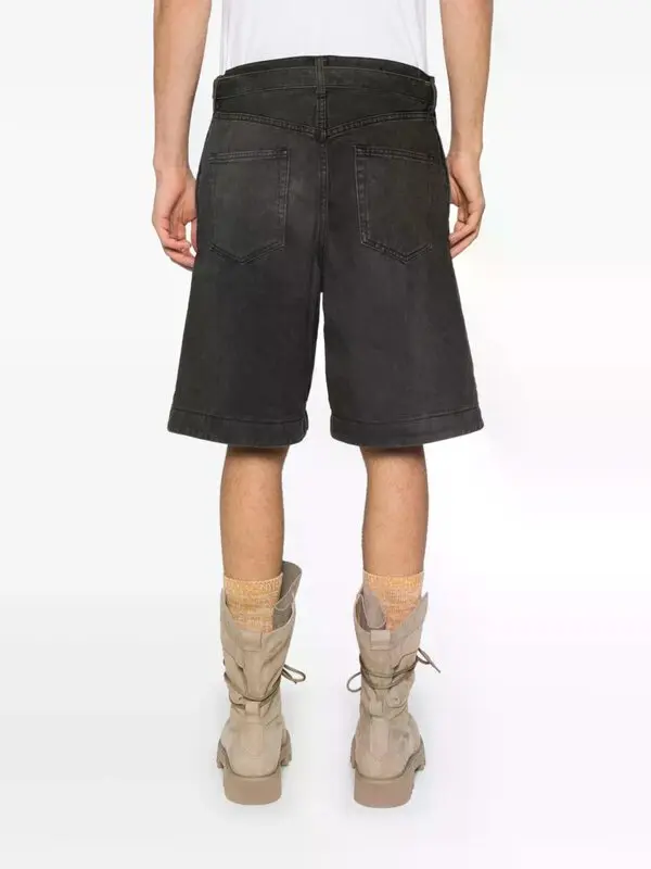 Sacai Belted Denim Shorts - Grey