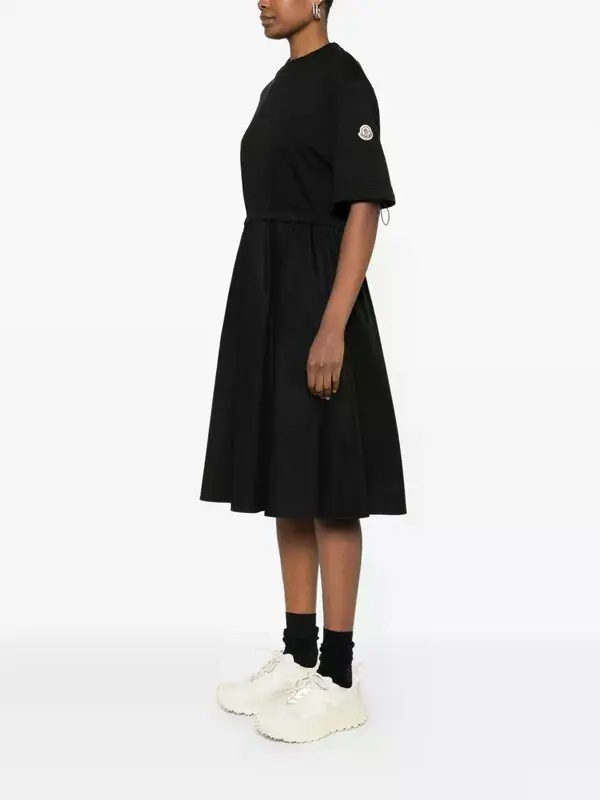 Moncler Contras-panel Midi Dress - Black