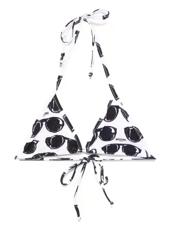 Moschino Sunglasses-print Bikini Top - White