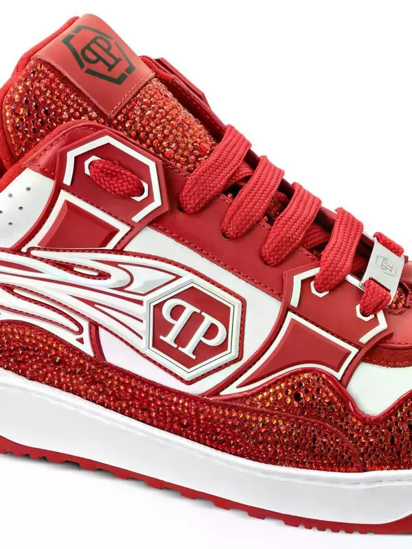 Philipp Plein Leather Low-top Sneakers - Red