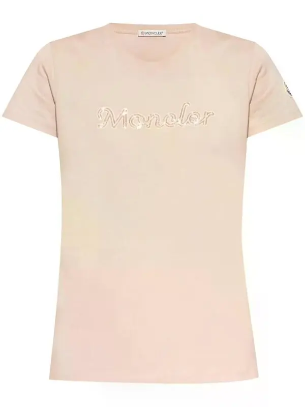 Moncler Bead-Logo T-Shirt - Pink | Editorialist