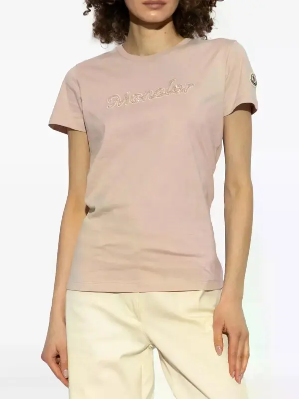 Moncler Bead-logo T-shirt - Pink