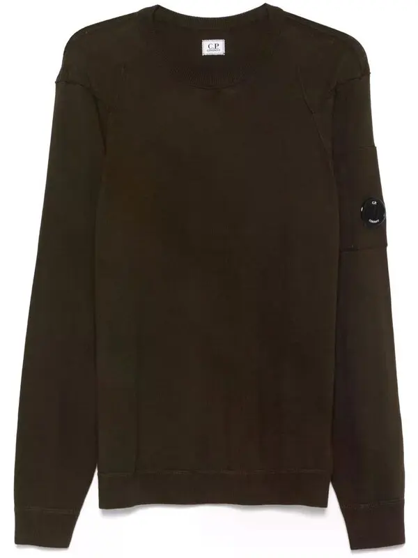 C.P. COMPANY Lens-detail Crewneck Sweater - Green