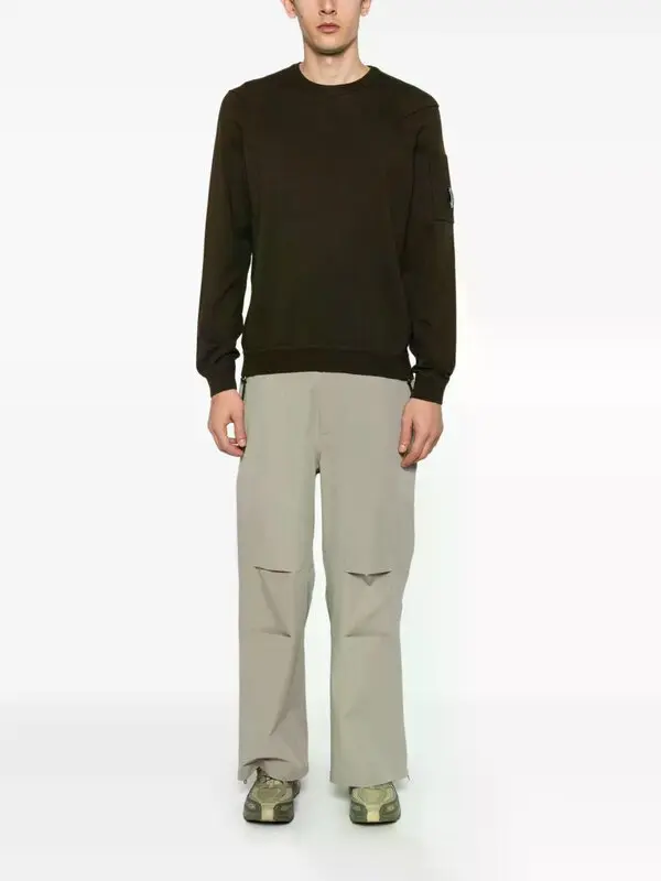 C.P. COMPANY Lens-detail Crewneck Sweater - Green
