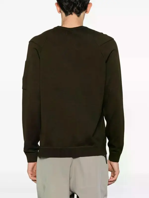 C.P. COMPANY Lens-detail Crewneck Sweater - Green