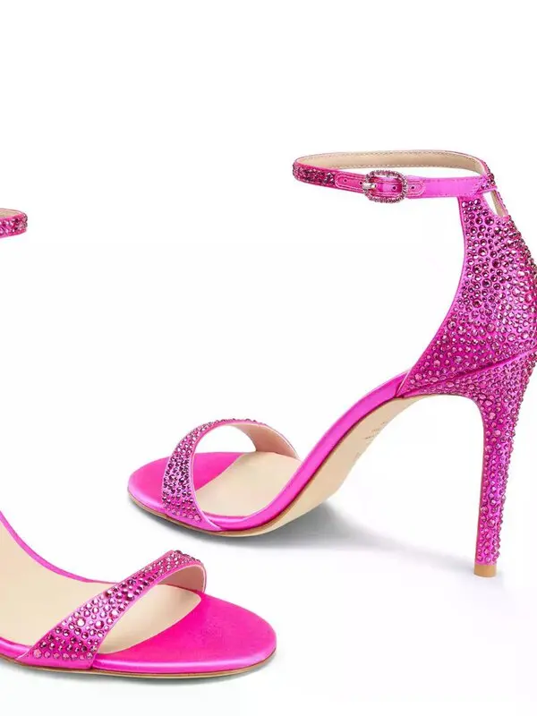 STUART WEITZMAN 100mm Nudist Shine Sandals - Pink