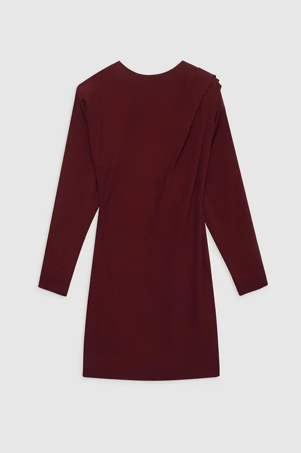 ANINE BING Haven Dress With Asymmetrical Draping - Cabernet
