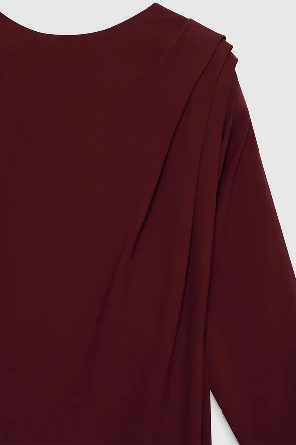 ANINE BING Haven Dress With Asymmetrical Draping - Cabernet