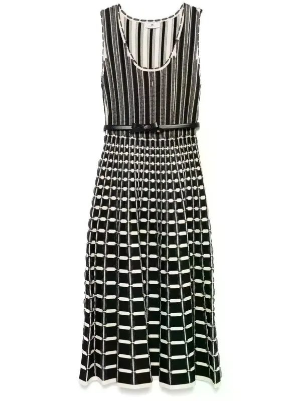 Elisabetta Franchi Micro-ruffles Detailed Midi Dress