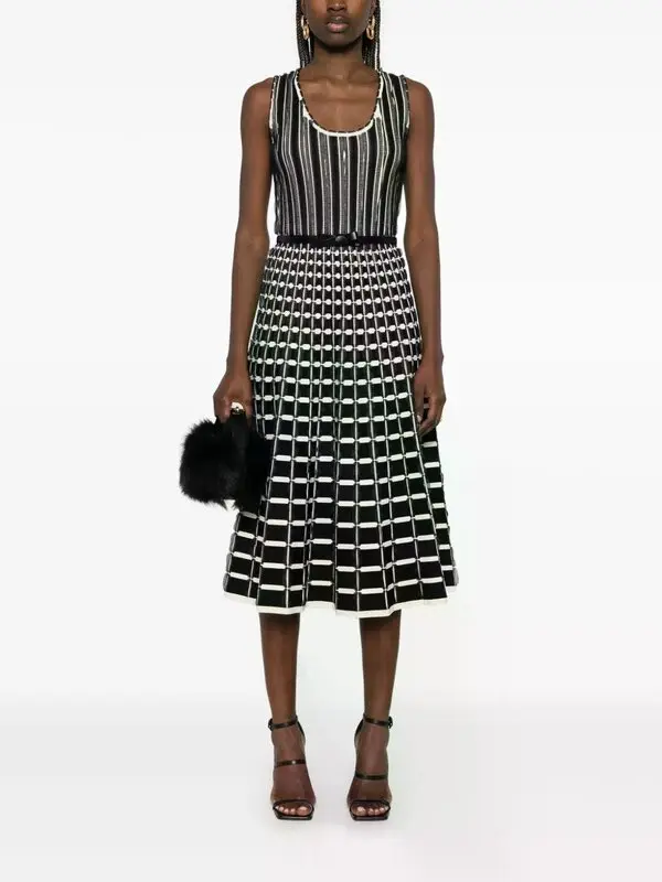 Elisabetta Franchi Micro-ruffles Detailed Midi Dress