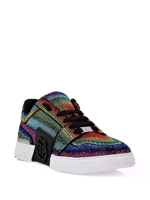 Philipp Plein Suede Sneakers With Rhinestone Embellishment - Blue