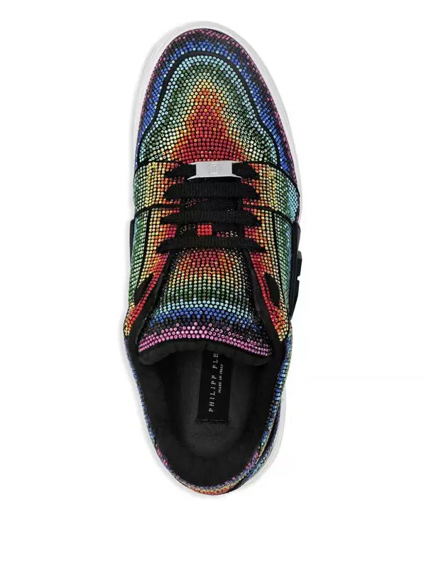 Philipp Plein Suede Sneakers With Rhinestone Embellishment - Blue