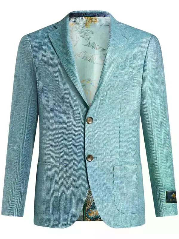 Etro Logo Patch Blazer - Blue