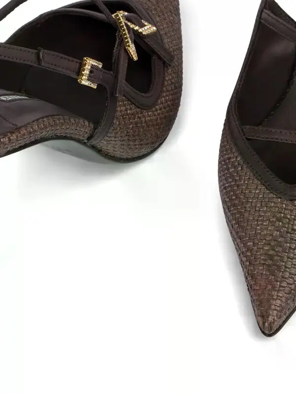 LE SILLA 80mm Morgana Slingback Pumps - Brown