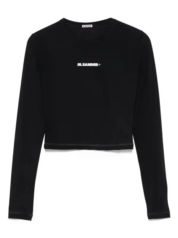 JIL SANDER Cropped Swim Top - Black