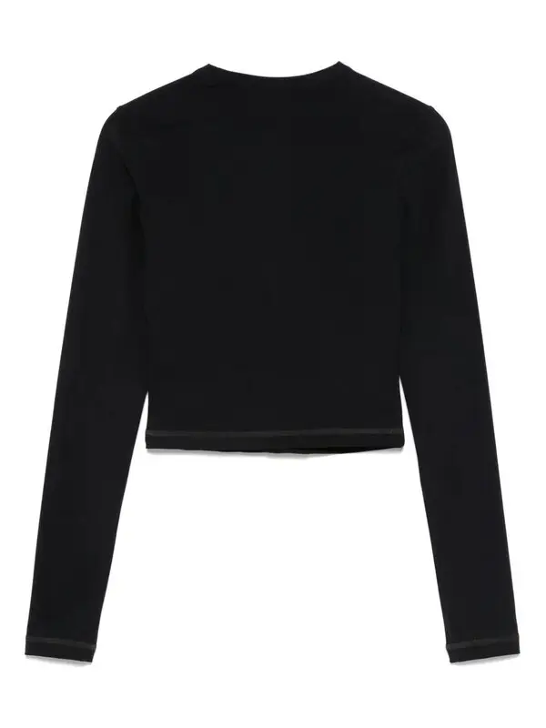 JIL SANDER Cropped Swim Top - Black