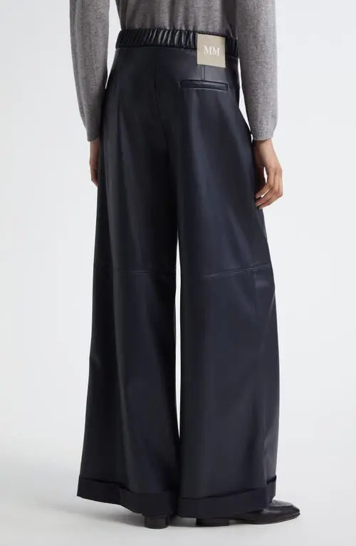 MM BY MAX MARA Mm Marina Faux Leather Wide Leg Pants