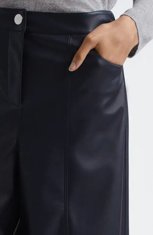 MM BY MAX MARA Mm Marina Faux Leather Wide Leg Pants