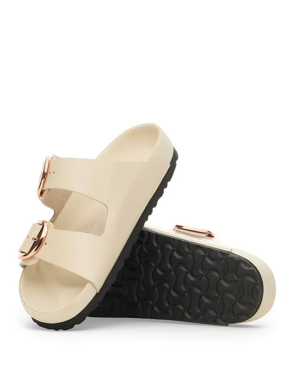 BIRKENSTOCK Arizona Big Buckle High Shine Leather Sandals - Beige